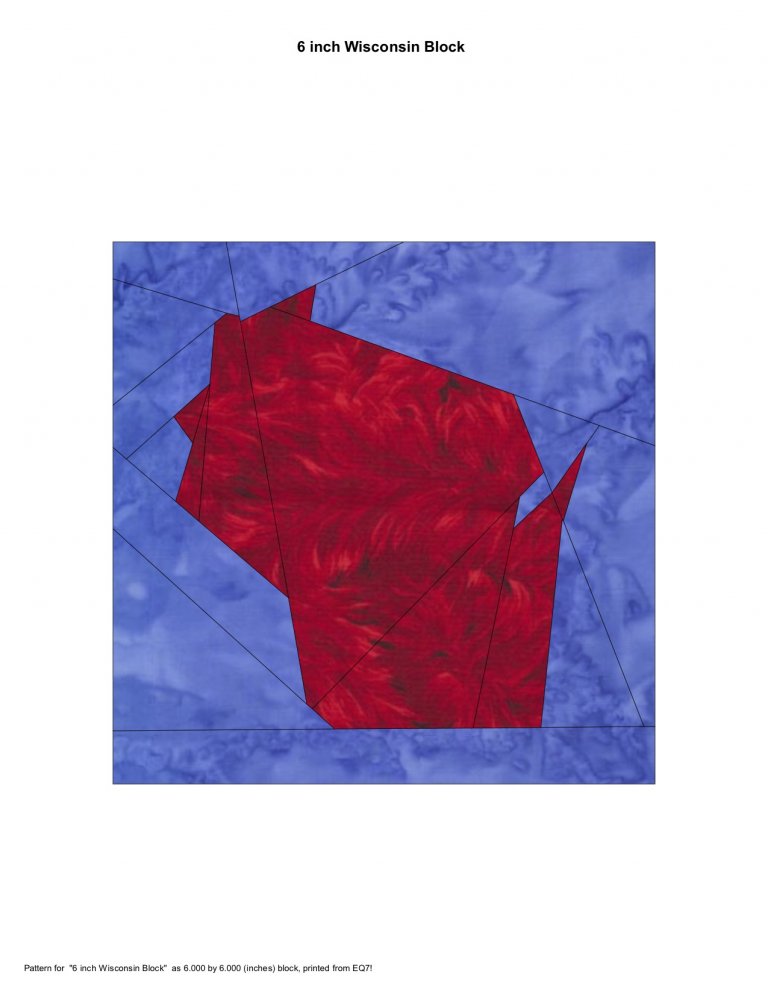 Make a 6 inch (finished) block of the State of Wisconsin! - Bungalow ...