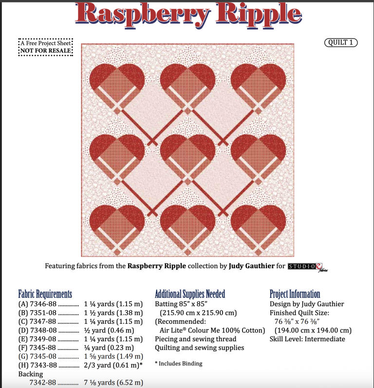 Raspberry Ripple Quilt - Bungalow Quilting